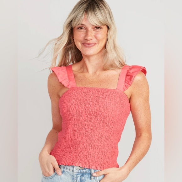 Old Navy Tops Nwt Fitted Rufflestrap Smocked Cropped Top For Women Poshmark